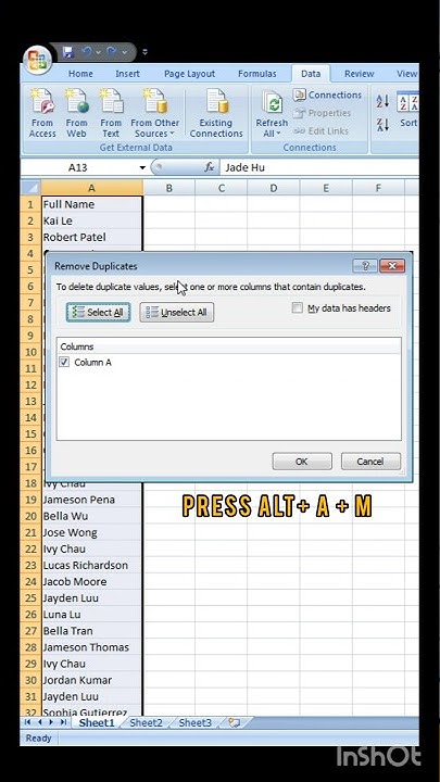 How To Remove Duplicates In Just One Click 😮 Data Entry Trick Excel Dataentry Shorts Youtube