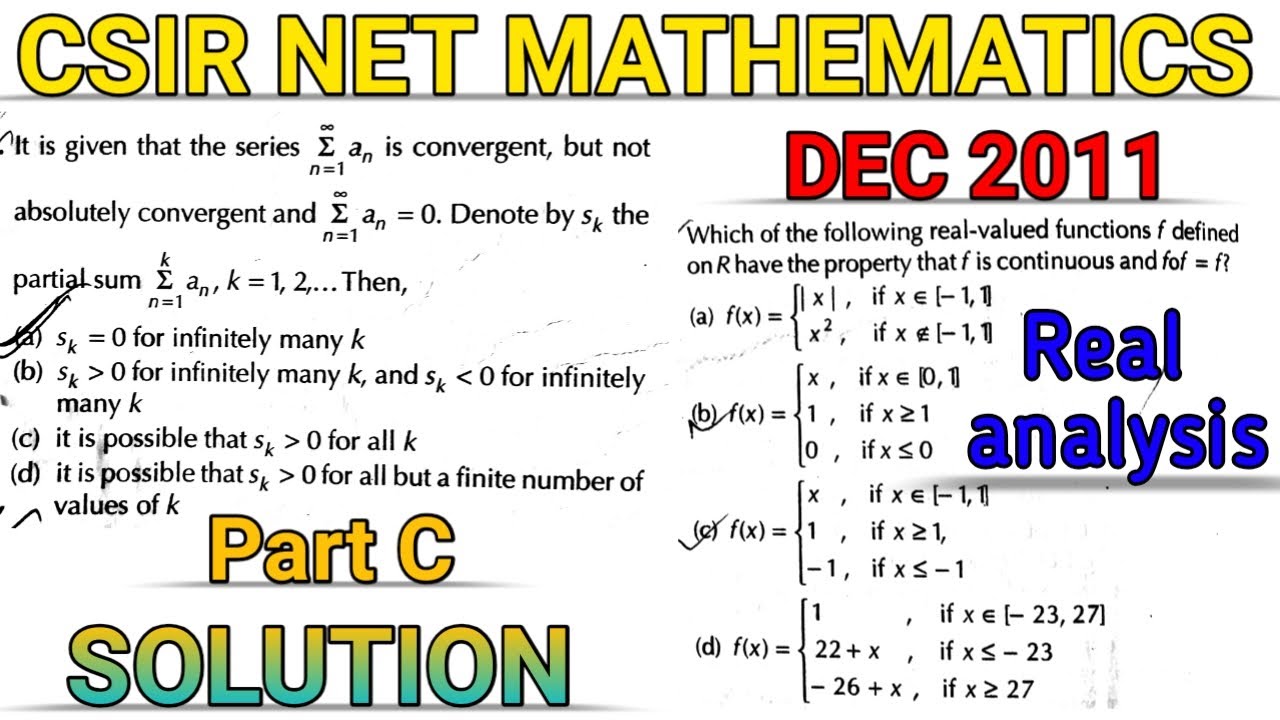 Csir Net Mathematics Dec 2011 Real Analysis Part C Solution Youtube