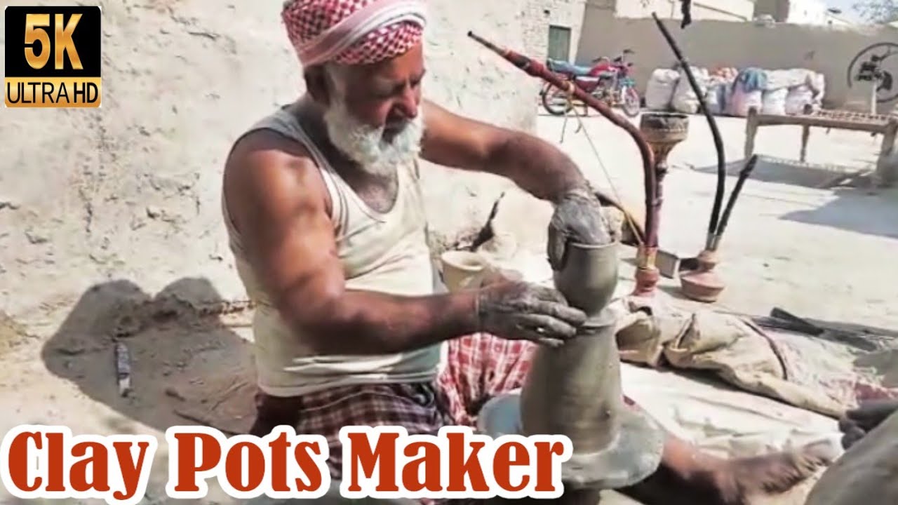 Traditional Clay pots maker working hard.Very amazing and Beautiful art ...