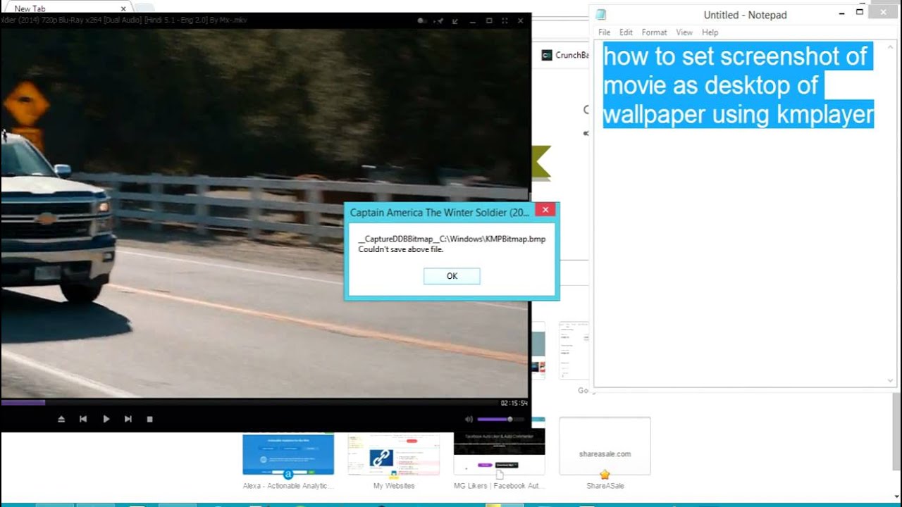 How To Set screenshot of Movie as Desktop of Wallpaper Using Kmplayer ...