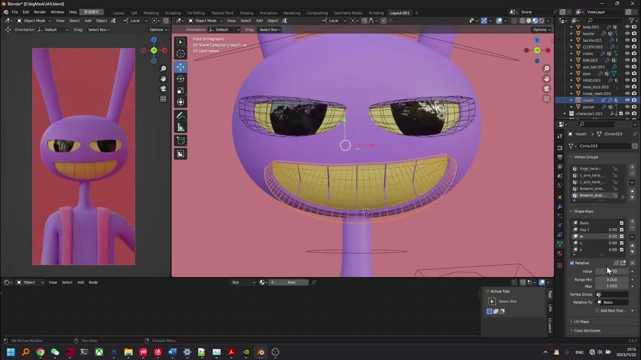 Blender modeling of Jax - The Amazing Digital Circus. - YouTube
