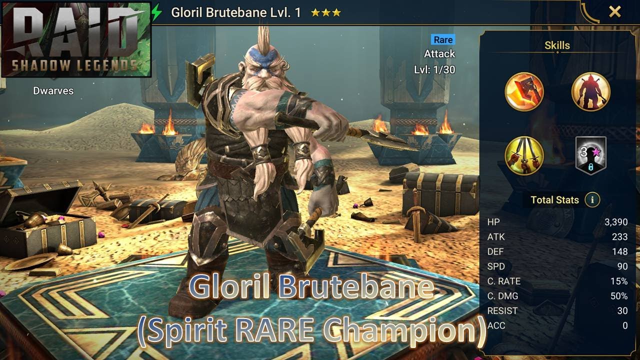 RAID: Shadow Legends - Unlocking Gloril Brutebane (SPIRIT RARE Champion ...