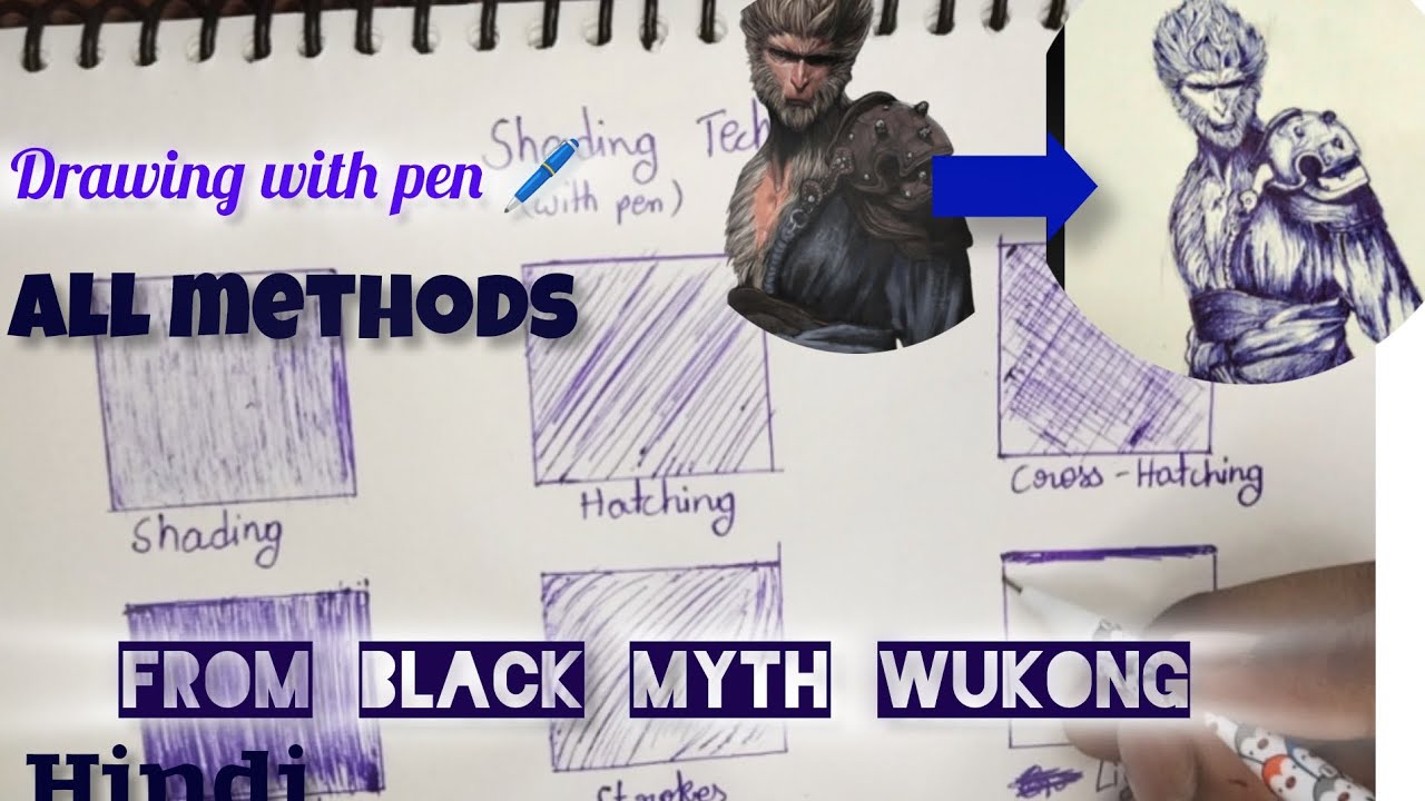 Drawing wukong from black myth wukong game pen drawing 🖊️💥 - YouTube