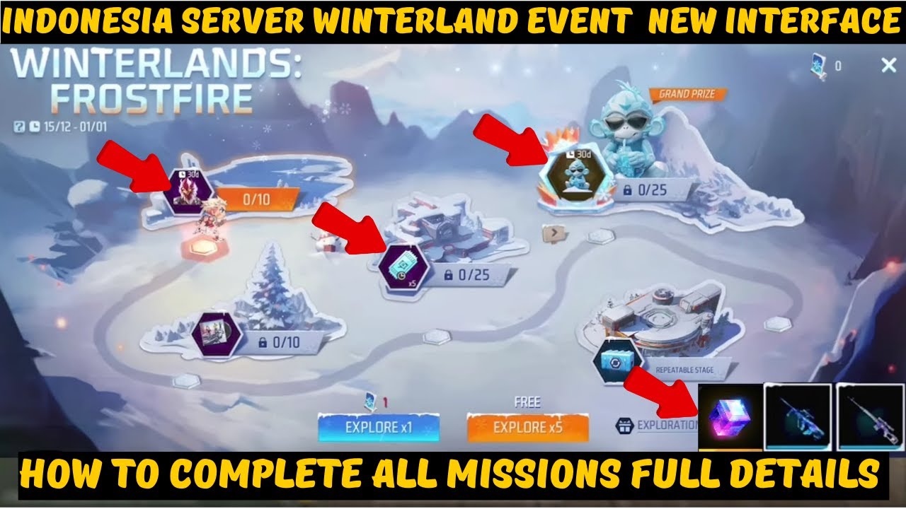 Indonesia Server Winterland Event New Interface All Rewards 🔥 ff ...