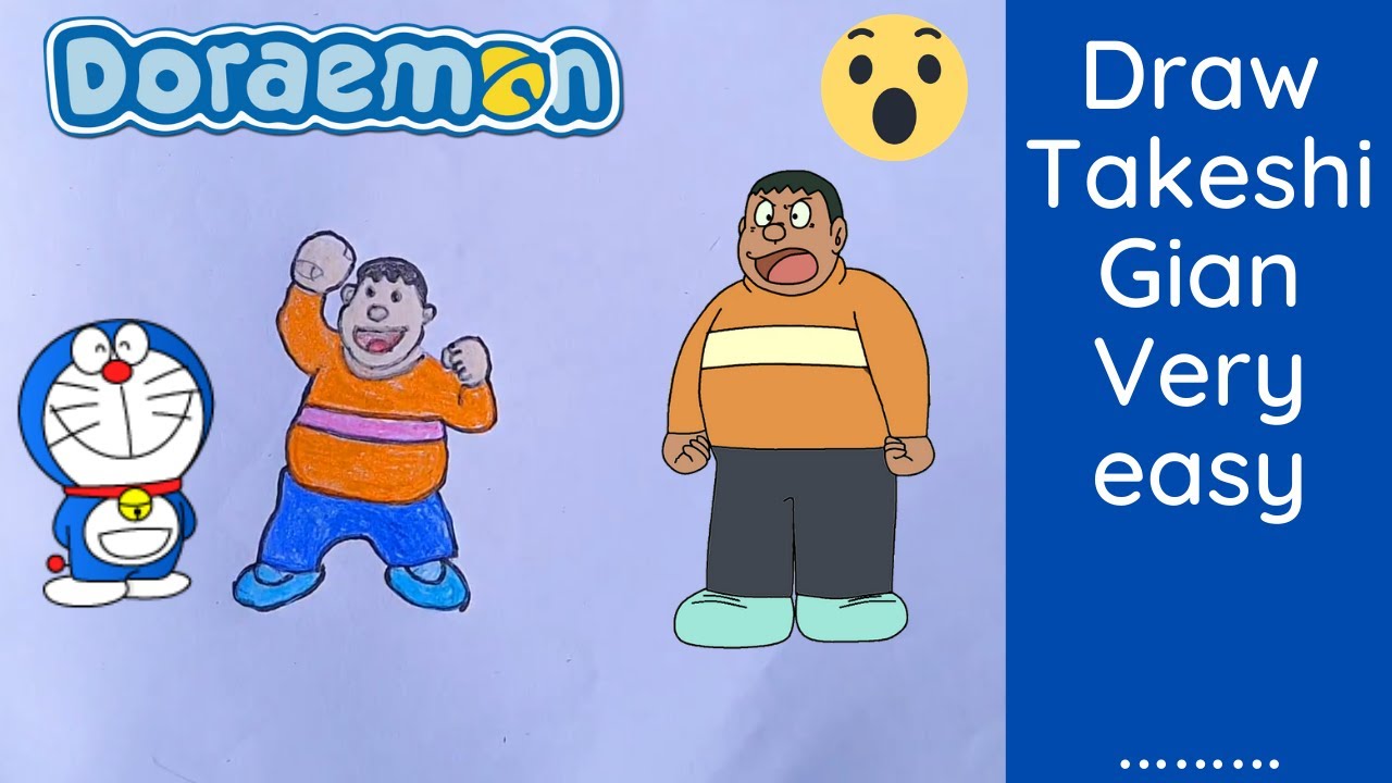 How to draw Gian from Doraemon | Drawing | Drawing Anime Characters for ...