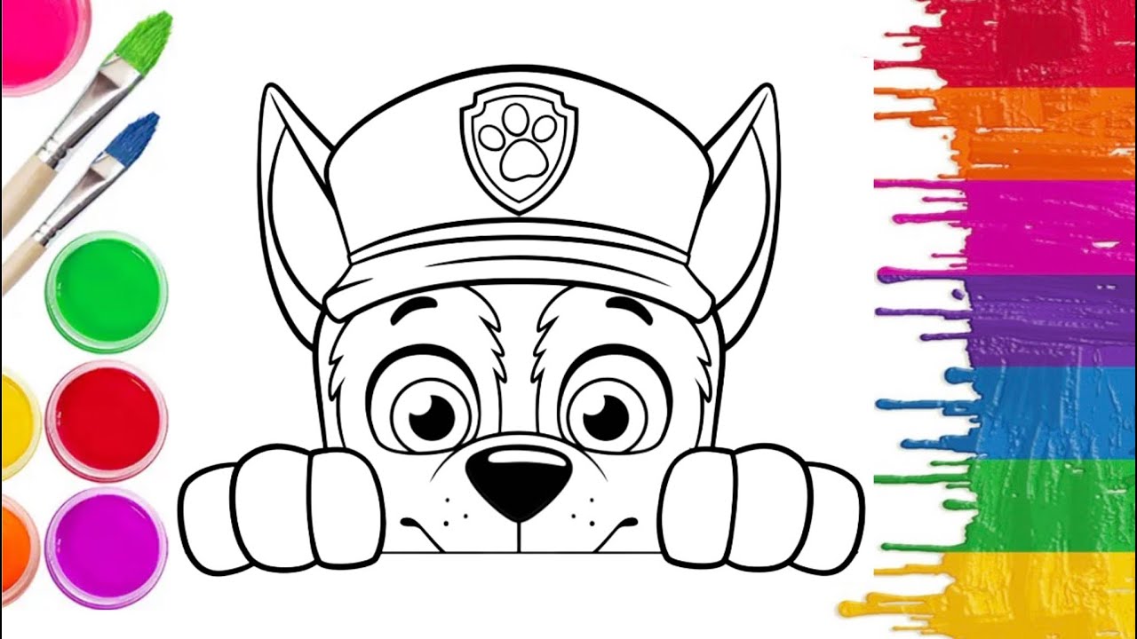 How to Draw PAW Patrol Chase Easy // PAW Patrol the Movie Drawing Chase ...