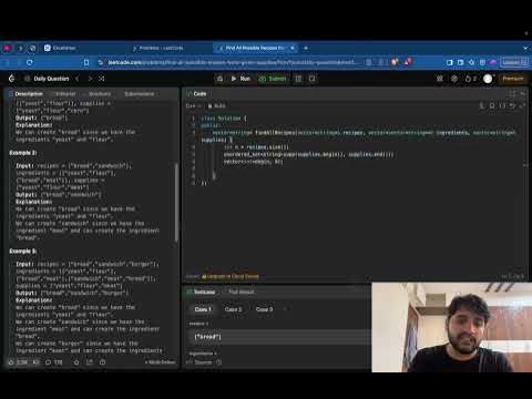 Leetcode Daily Challenge | 2115. Find All Possible Recipes from Given Supplies | 21th March 2025 ...