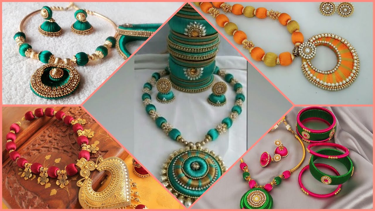 modern silk thread necklace designs// - YouTube