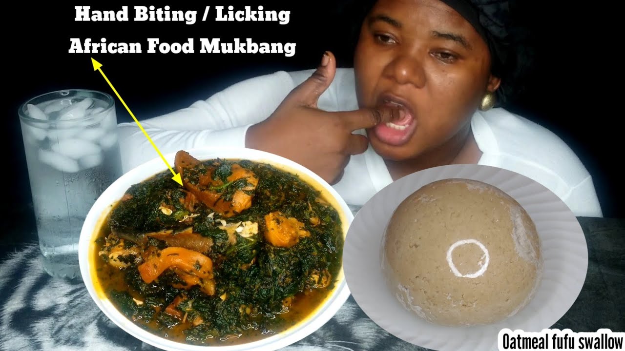 MUKBANG | AFRICAN NIGERIAN FOOD MUKBANG | TASTY VEGETABLE SOUP WITH ...