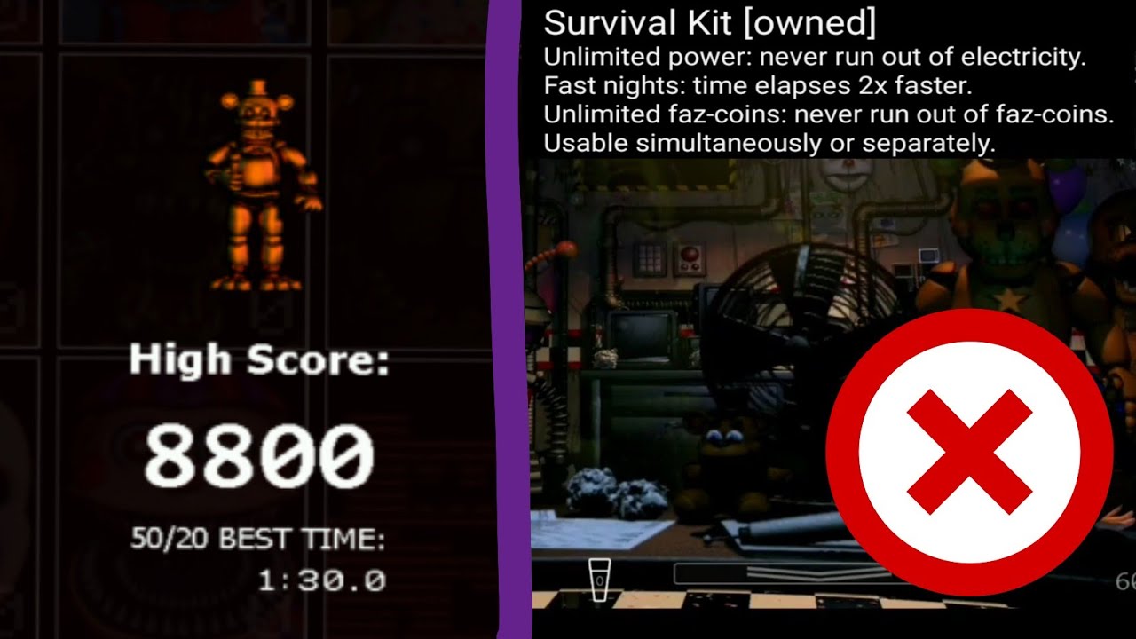FNAF UCN Mobile: 8800 Points by Staying on Cams! (Survival Kit) - YouTube