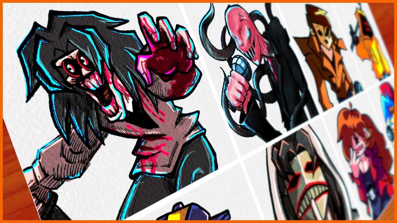 Drawing Friday Night Funkin | Trepidation 1.5 VS Jeff The Killer ...