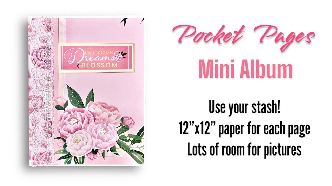 Pocket Pages Mini album 🌸 Use your Stash - Complete Tutorial - YouTube