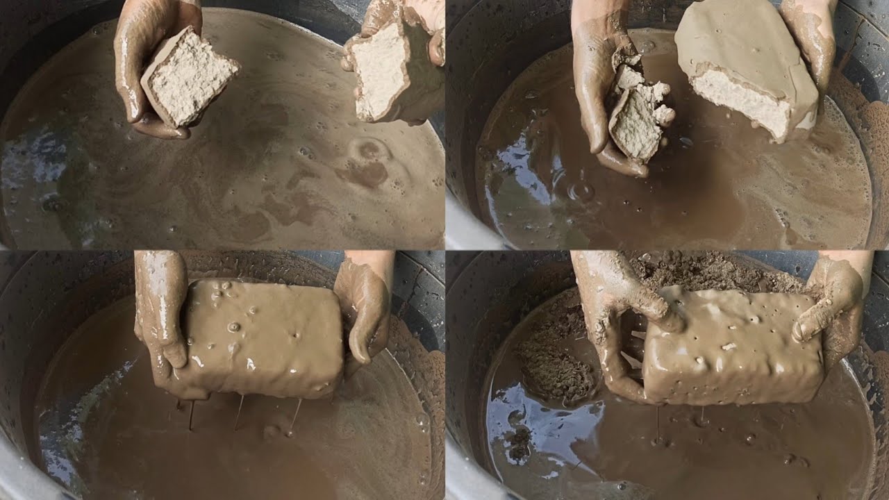 Pure dirt crumbling water paste play #cementdirtlover #purecement # ...