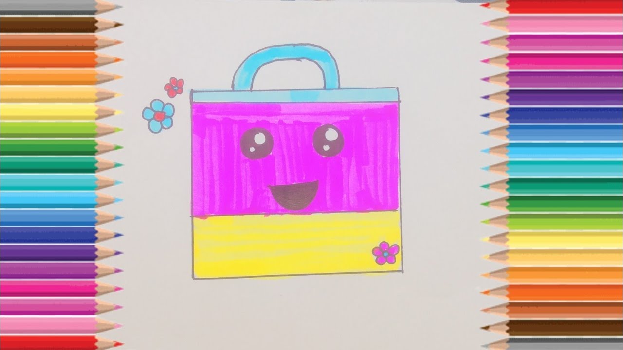 How to draw bag 👜 / Easy tote bag drawing for kids#drawingideas# ...