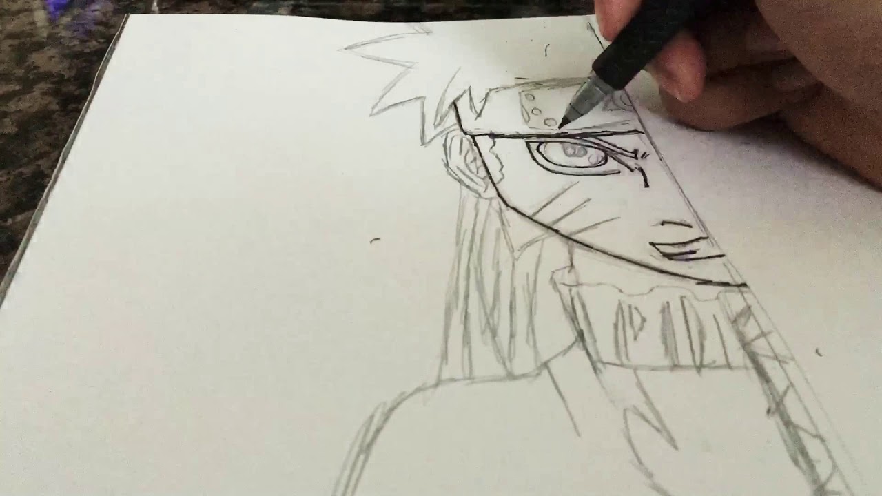Drawing Naruto and Sasuke from Naruto/Split drawing\ Anime ...