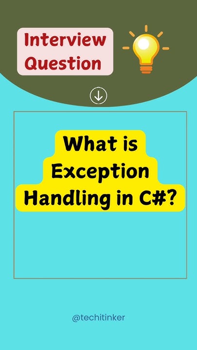 #9 What is Exception Handling in C# ? |#shorts #csharp #exception #interview - YouTube