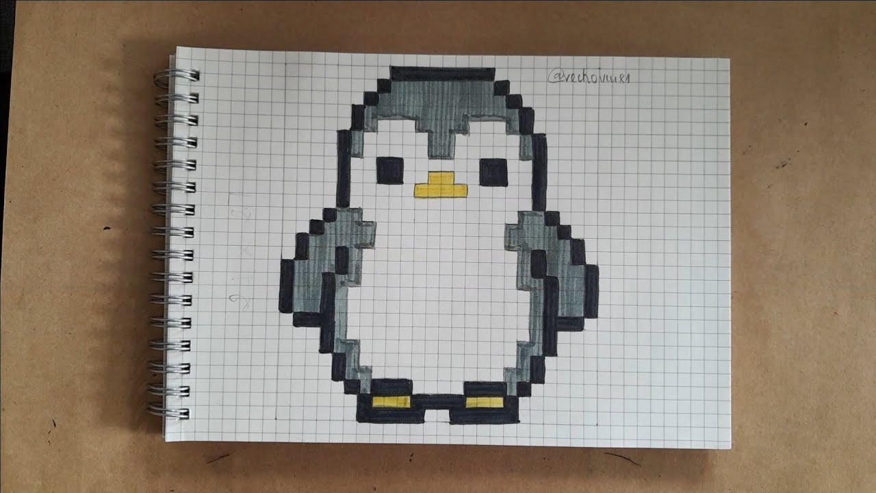 Vẽ Pixel Art #62 : vẽ chim cánh cụt - YouTube