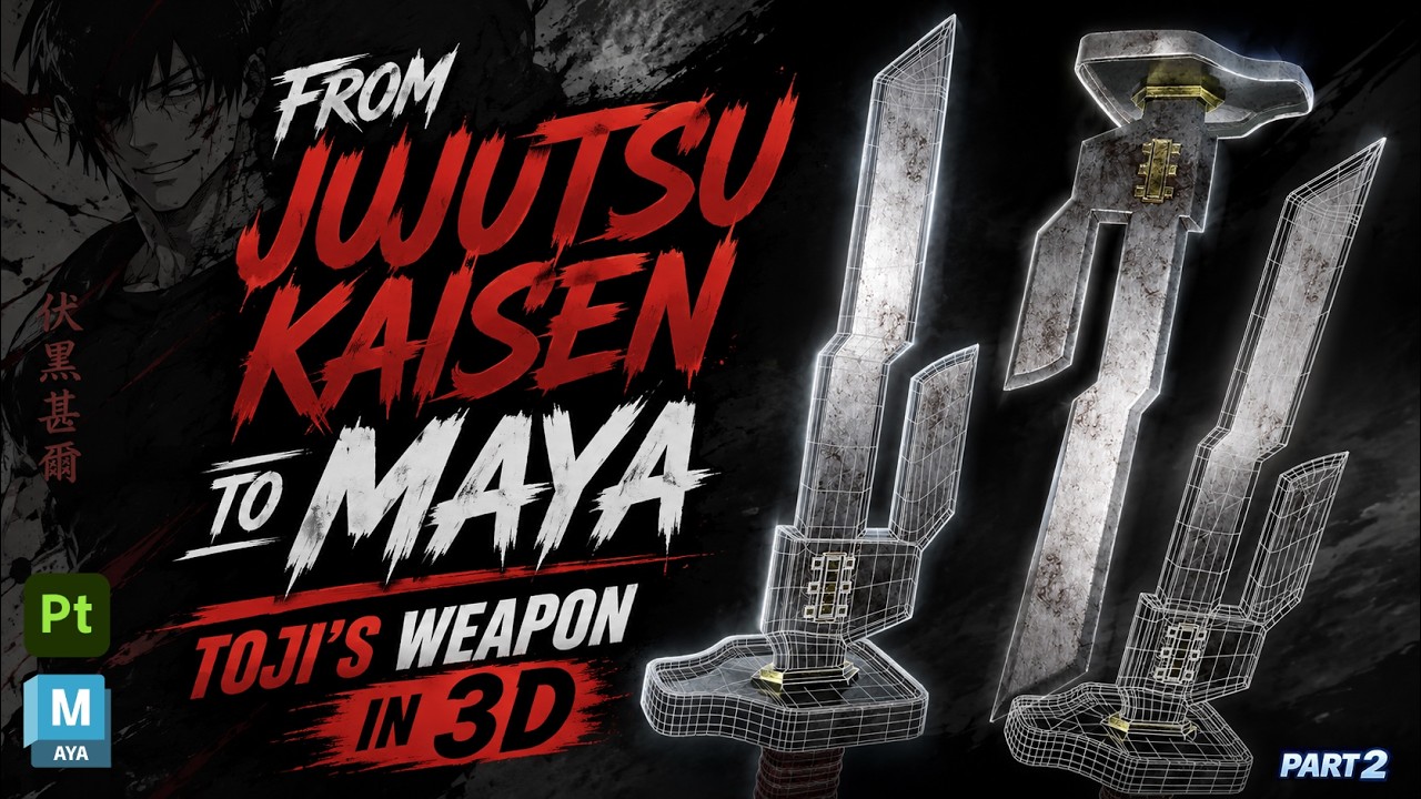 From Jujutsu Kaisen to Maya — Toji’s weapon in 3D (Part 2) - YouTube