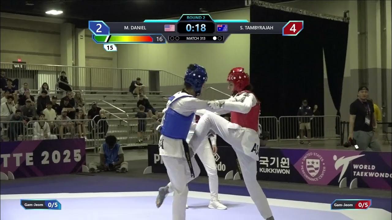 313 Round of 32 W 49kg USA M DANIEL AUS S TAMBYRAJAH PGM - YouTube