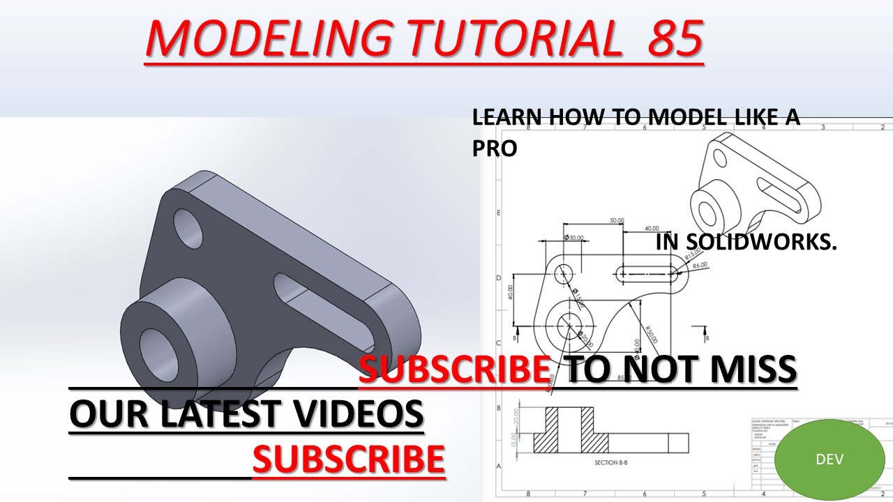 SolidWorks Modeling parts tutorial with Exercise 85 - YouTube