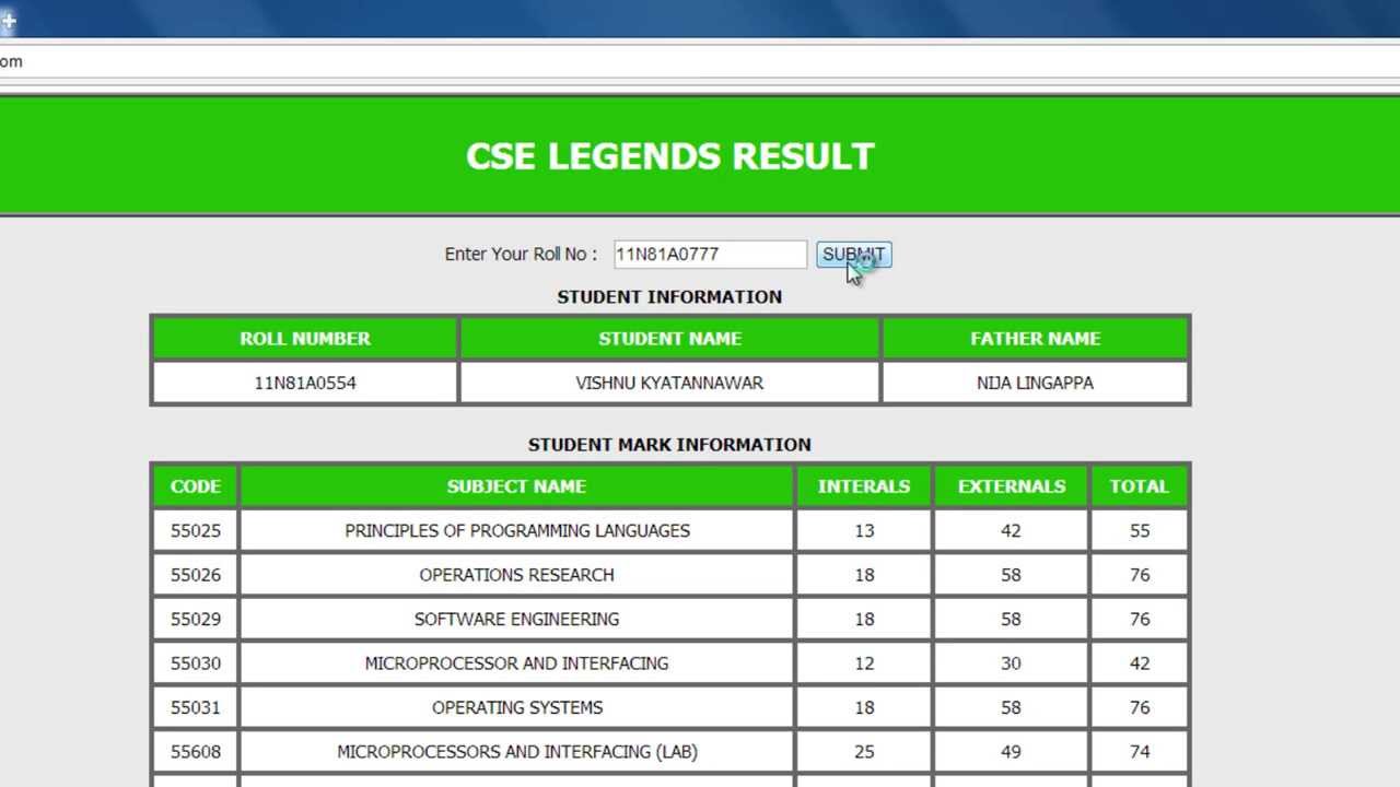 Online result database Management - YouTube