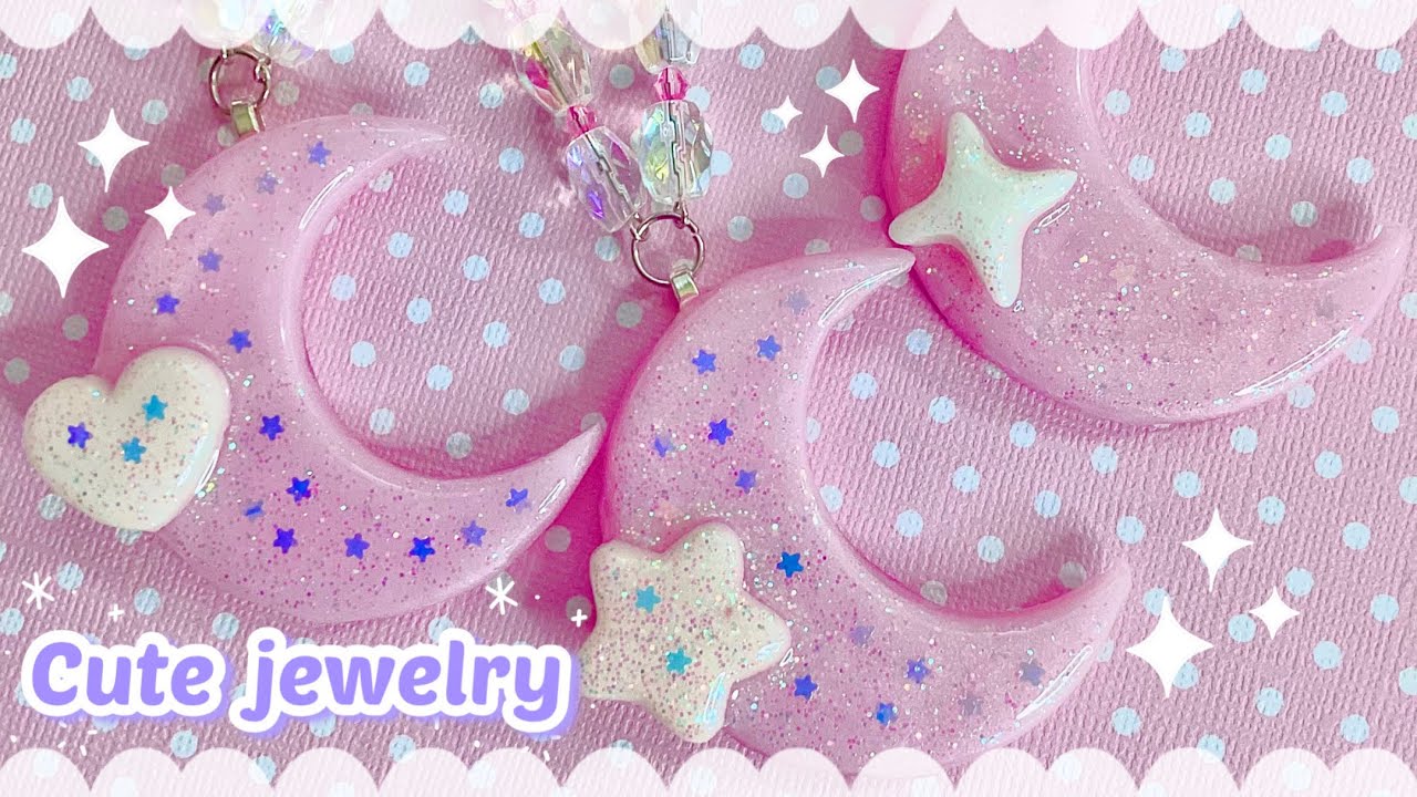 Kawaii aesthetic shop 🌙💕 Cute jewelry 💗 Magical pink moon necklaces ...