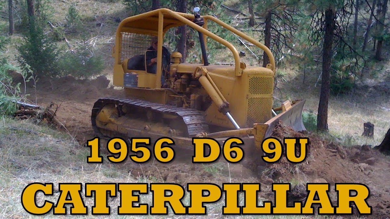 Cleaning up an old road, Caterpillar D6 9U - YouTube