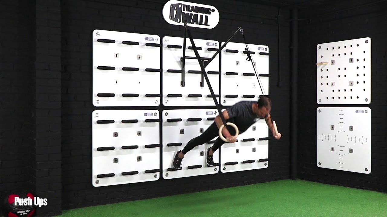 Push Ups with Rings and Low Gravity, a Tool of Training Wall - YouTube