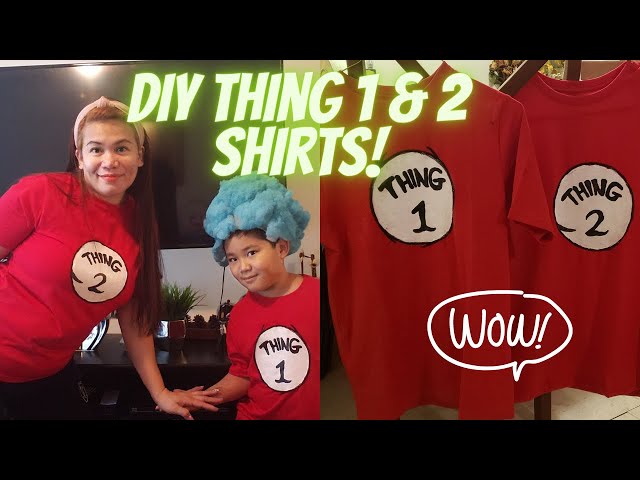 How To Make Thing 1 And Thing 2 Shirts With Fabric Paint Fork Painted