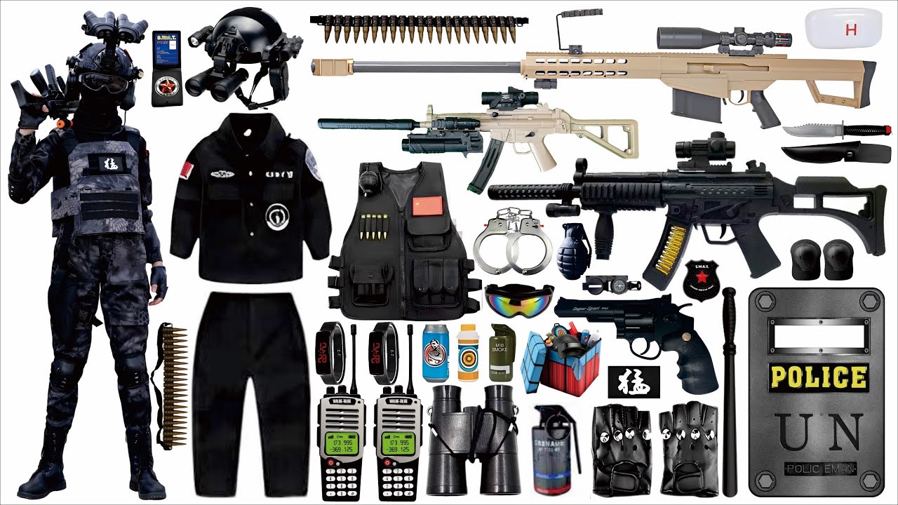 Special police weapon toy gun set unboxing, Golden Desert Eagle ...