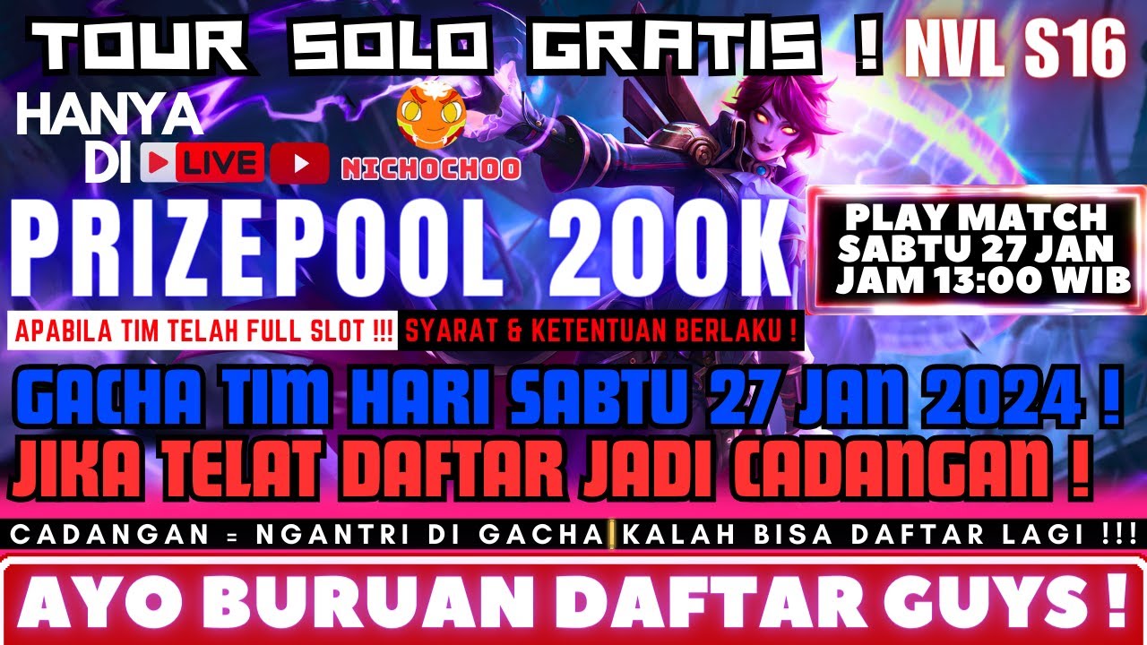 NVL SEASON 16 - NICHOCHOO VIEWERS LEAGUE || OFFICIALLY MLBB STREAM ...