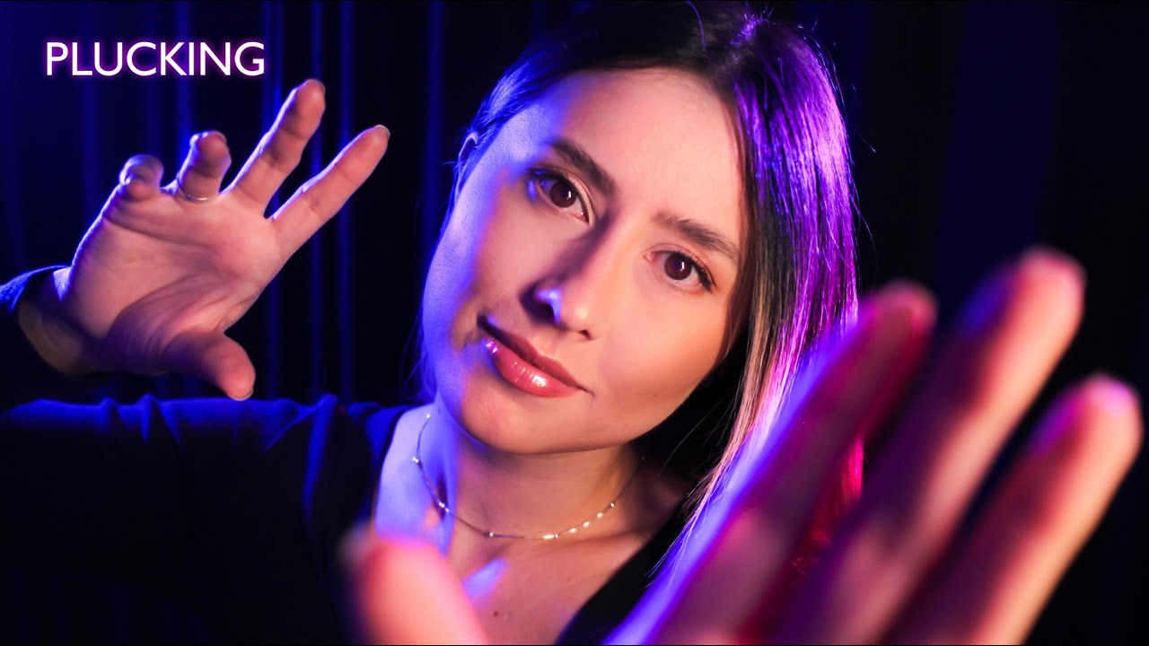 ASMR PLUCKING and pulling negative energy hand movements and dark ...