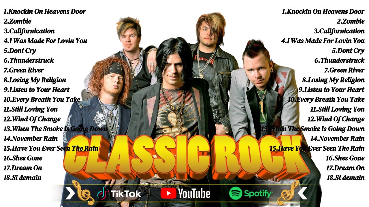 Classic Rock Mix ~ Best Classic Rock 70s 80s 90s 🔥 Guns N Roses, Bon ...