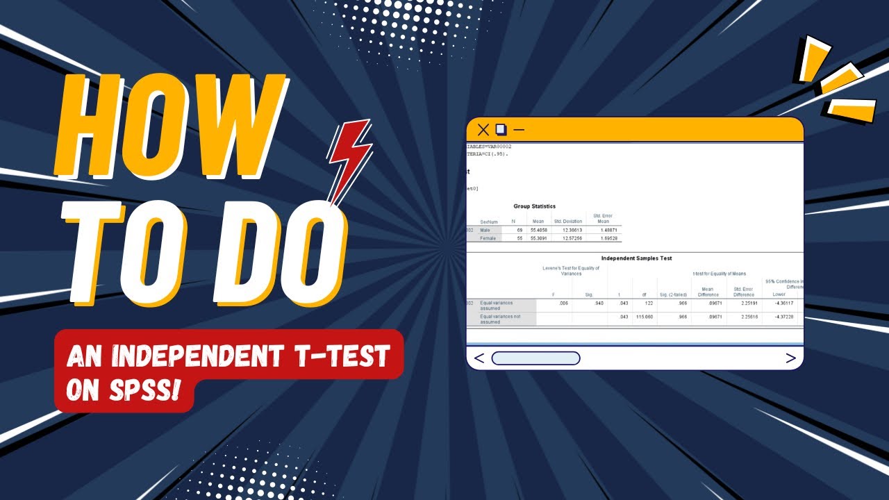 HOW TO DO AN INDEPENDENT T-TEST - YouTube