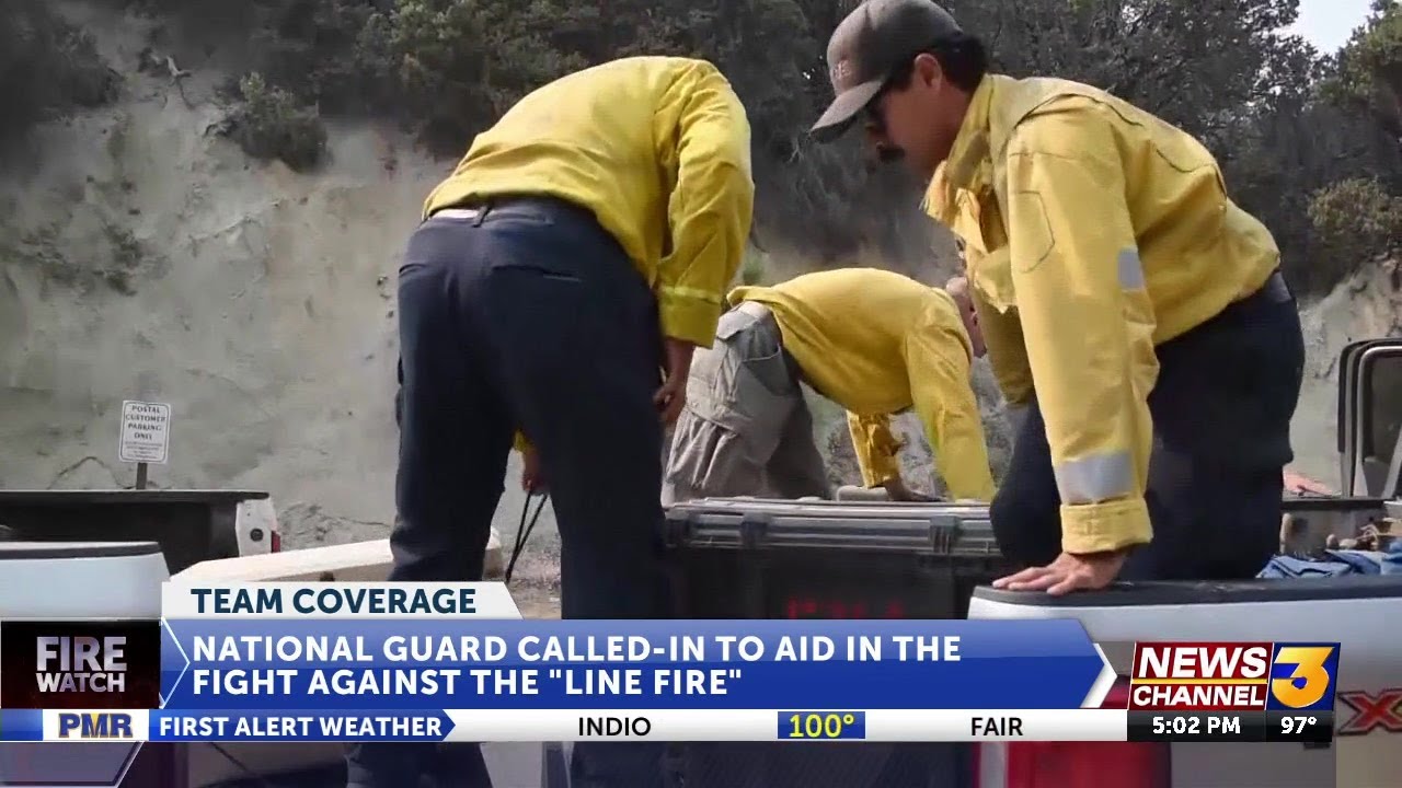 National Guard Force Unit helps fight Line fire - YouTube