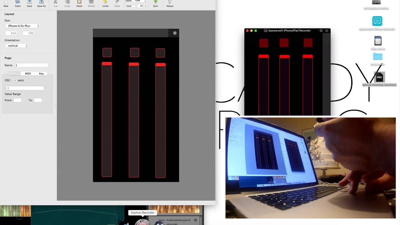 USING A VIRTUAL IOS LIGHT DESK TO CONTROL MADMAPPER With TouchOSC HD - YouTube