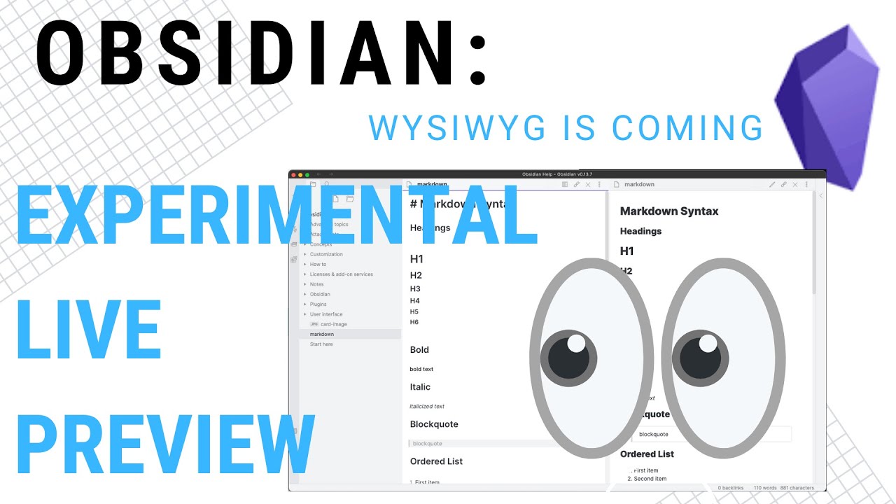 Obsidian Live Preview Beta - FINALLY WYSIWYG IS HERE! - YouTube