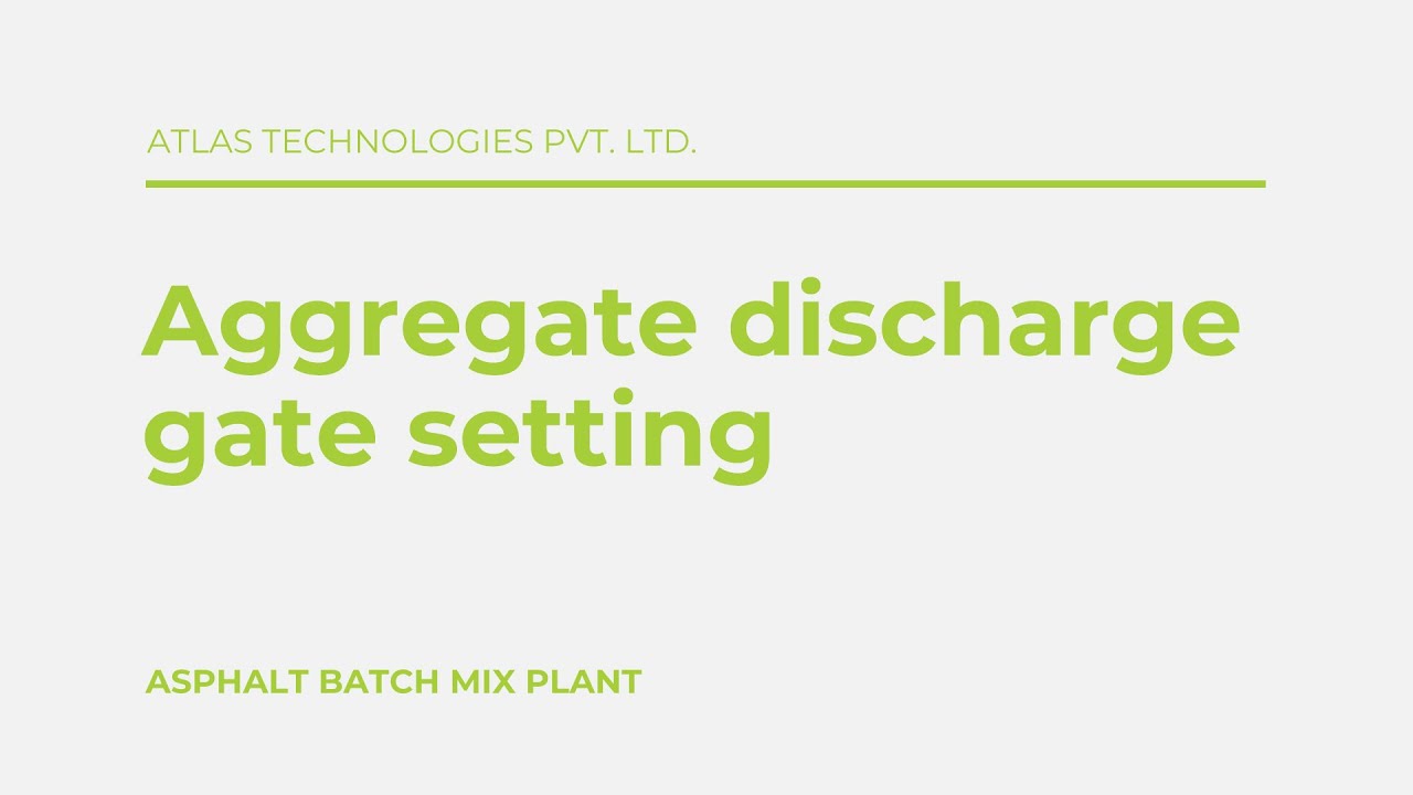 Aggregate discharge gate setting shown in this video - YouTube