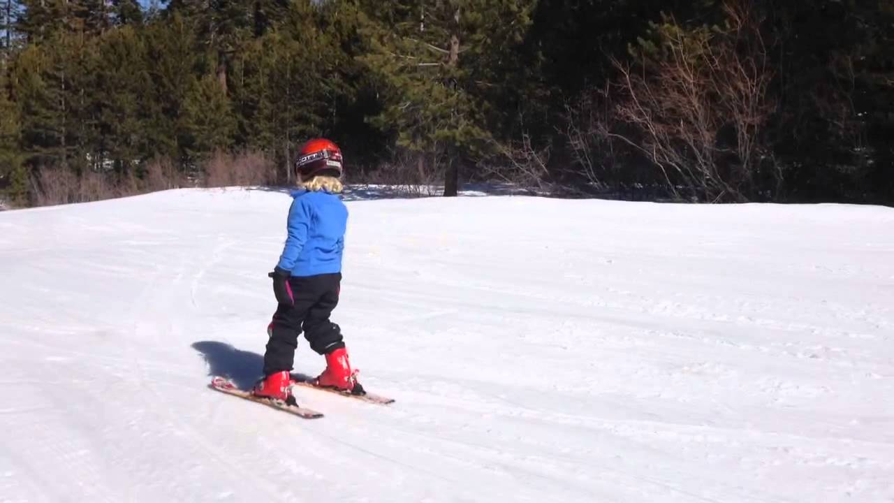 Ava skiing Mile Run at Tahoe Donner - YouTube