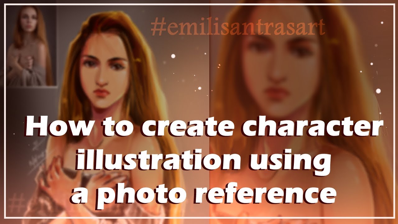 How to create character illustration using a photo reference - YouTube