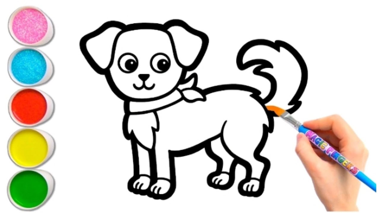 Cute and Beautiful Dog Drawing for Kids #amazing - YouTube
