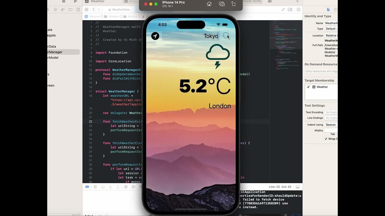 Full source code dự báo thời tiết Swift ios - YouTube