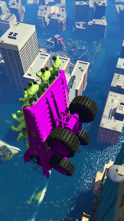 GTA V Spiderman vs Hulk crazy epic water ragdolls Truck jump fails epi ...