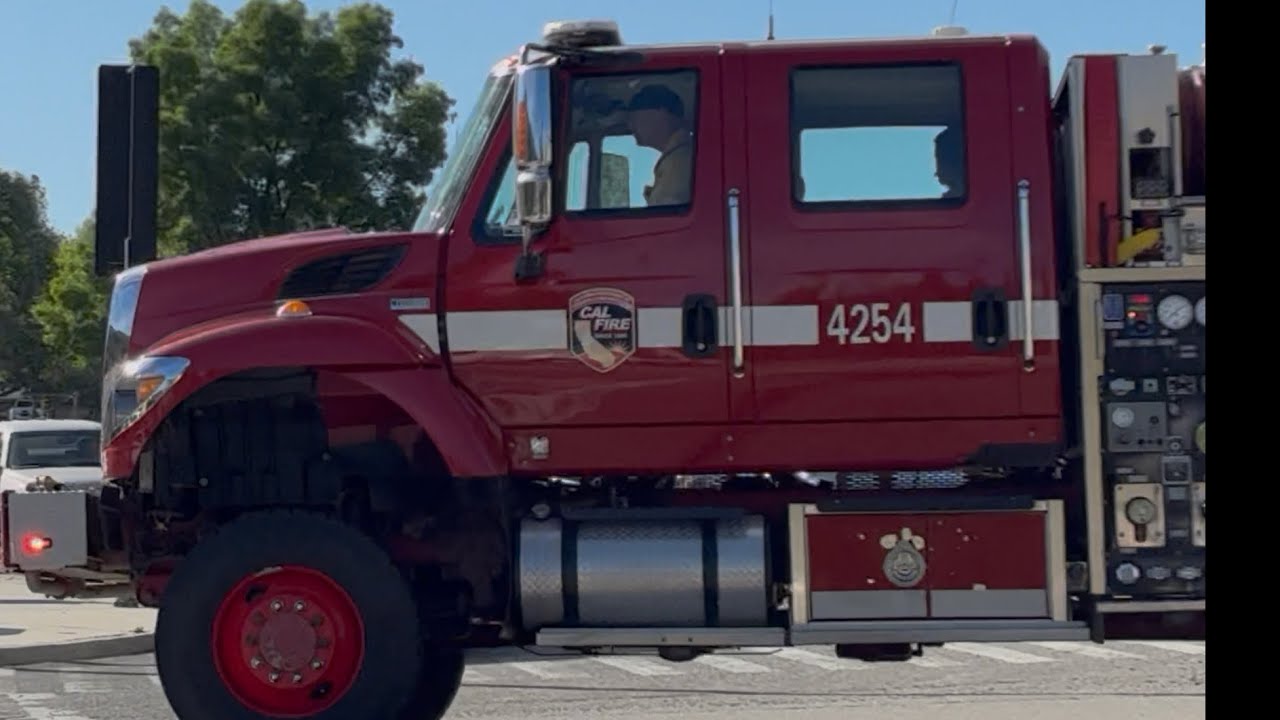 Cal Fire Brush Engine 4254 responding - YouTube