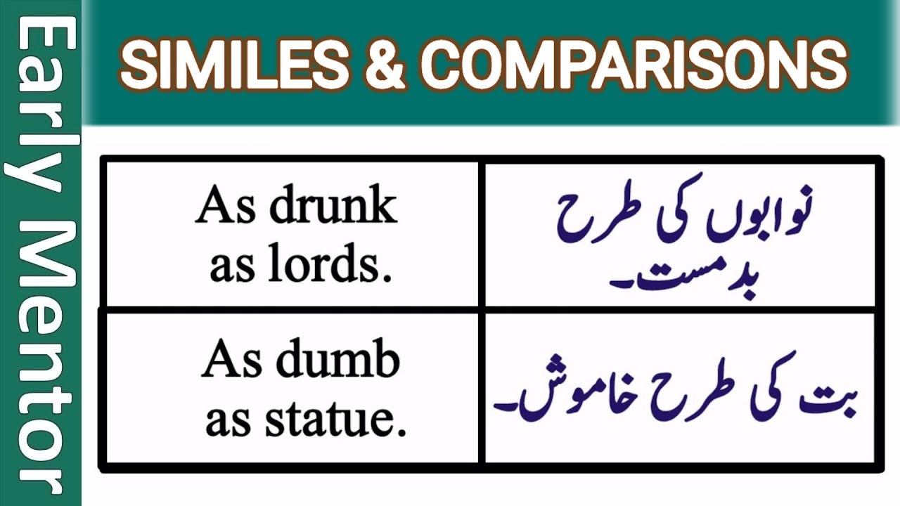 Similes & Comparisons | Learn English @EarlyMentor - YouTube