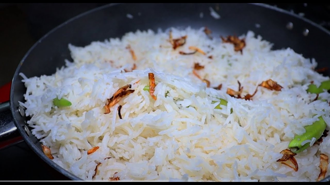 Plain Rice Polao ( ঝরঝরে সাদা পোলাও খুব কম সময়ে) - YouTube