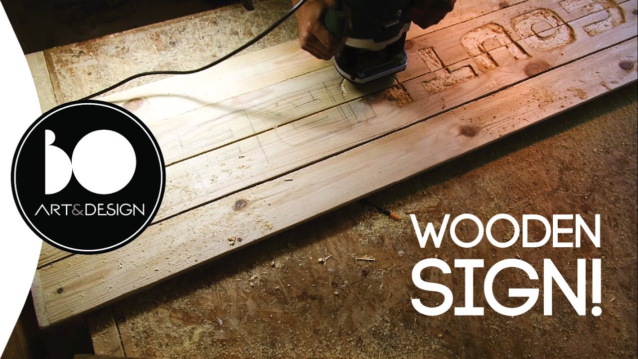 Make a Wooden Sign | Carving Letters P.2 | BO Art design - YouTube