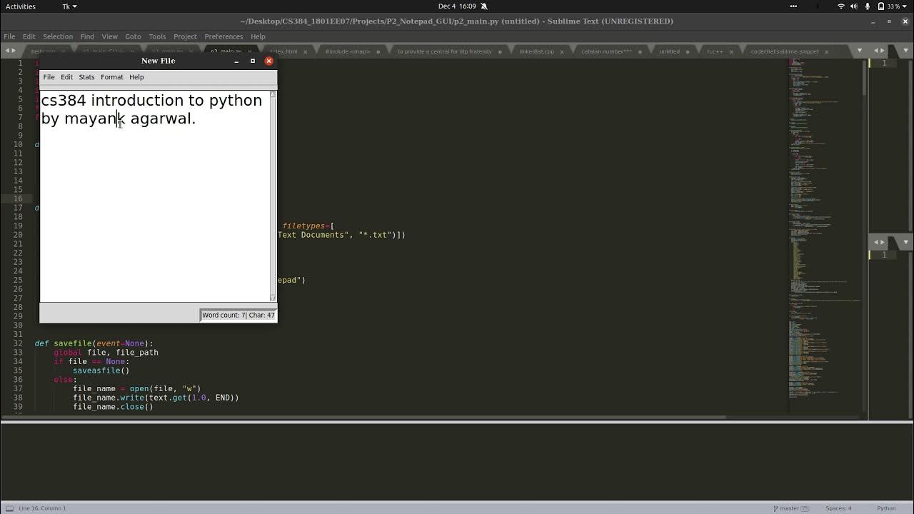 Notepad using Tkinter - YouTube