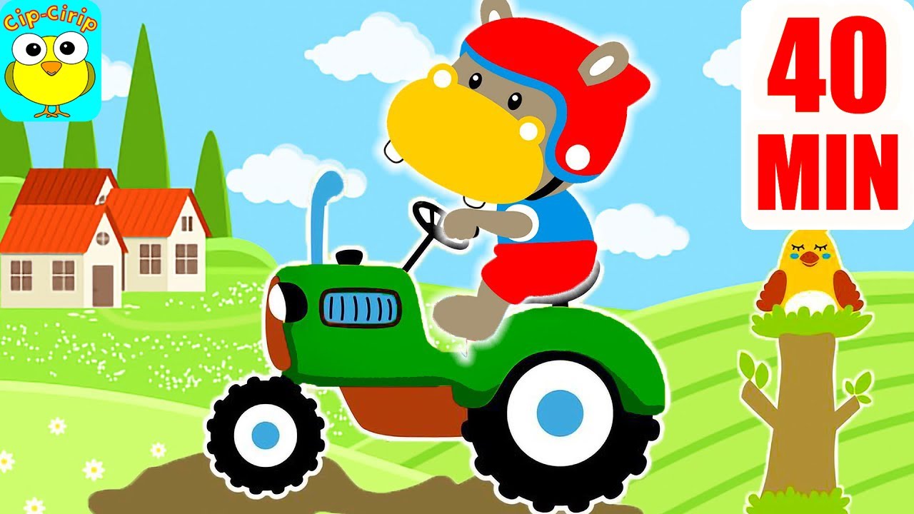 Tractoras cu motor, tu ma duci departe - Cantece pentru copii (desene ...