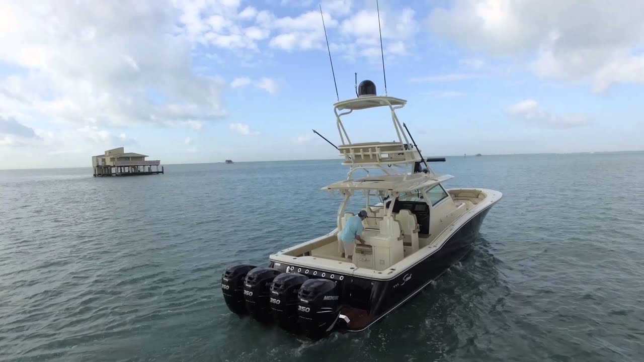 420 Flybridge and 5-N-1 Leaning Post - Running Video - YouTube